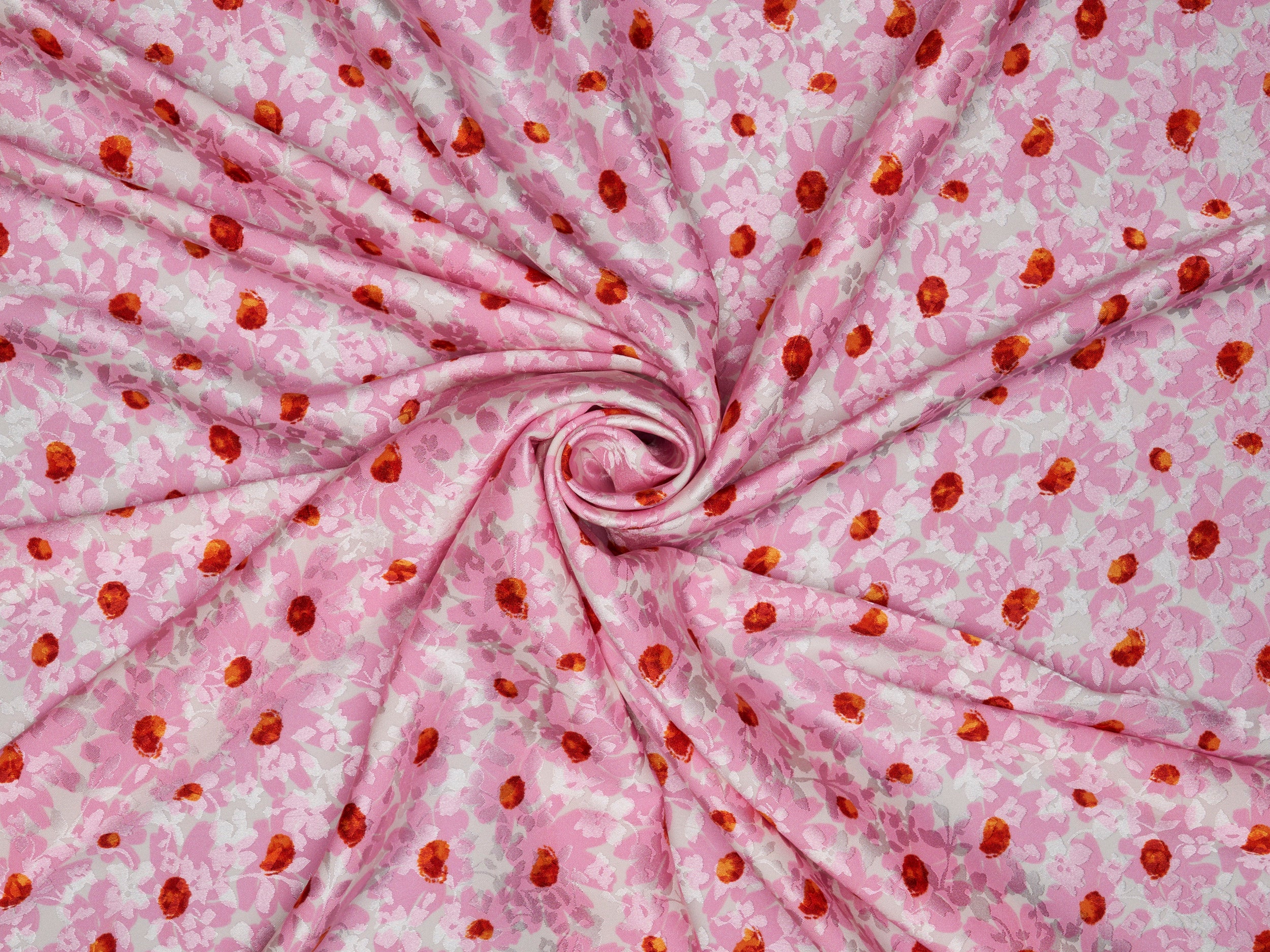 SILKY JACQUARD SATIN fabric by the yard - Floral jacquard - flowy fabr ...