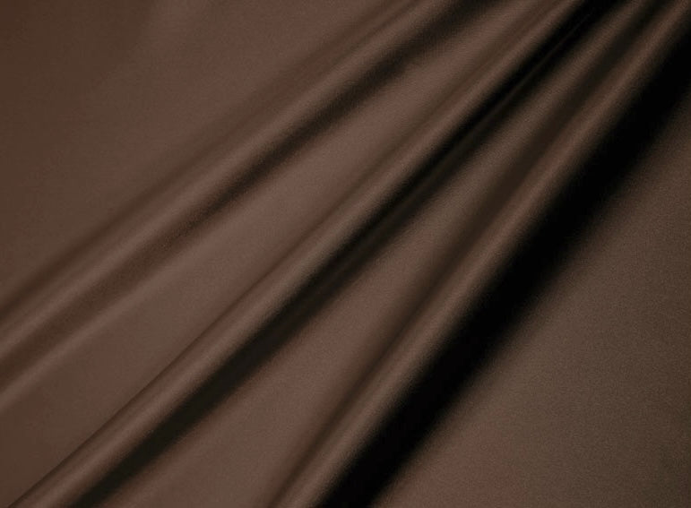 Charmeuse satin fabric by the yard - Cocoa Brown solid – MONSARFABRICS